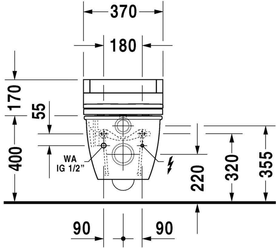 Duravit Darling New - Závěsné WC 37x62 cm, bílá 2544590000