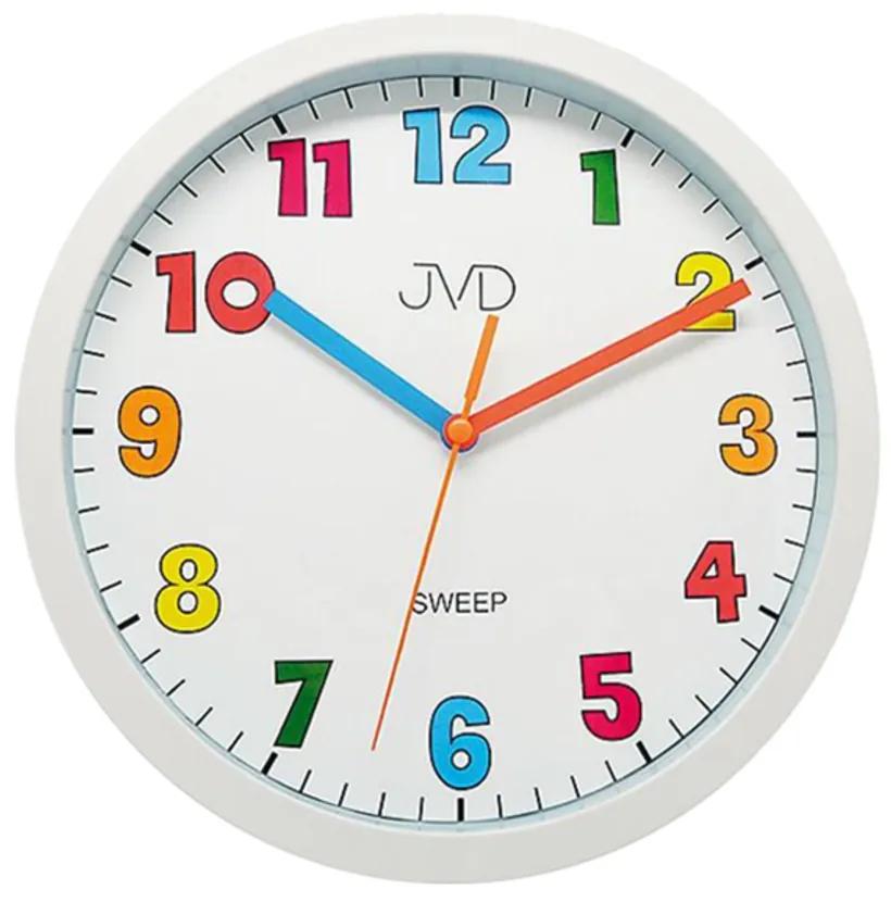 JVD Bílé dětské nástěnné hodiny JVD sweep HA46.3