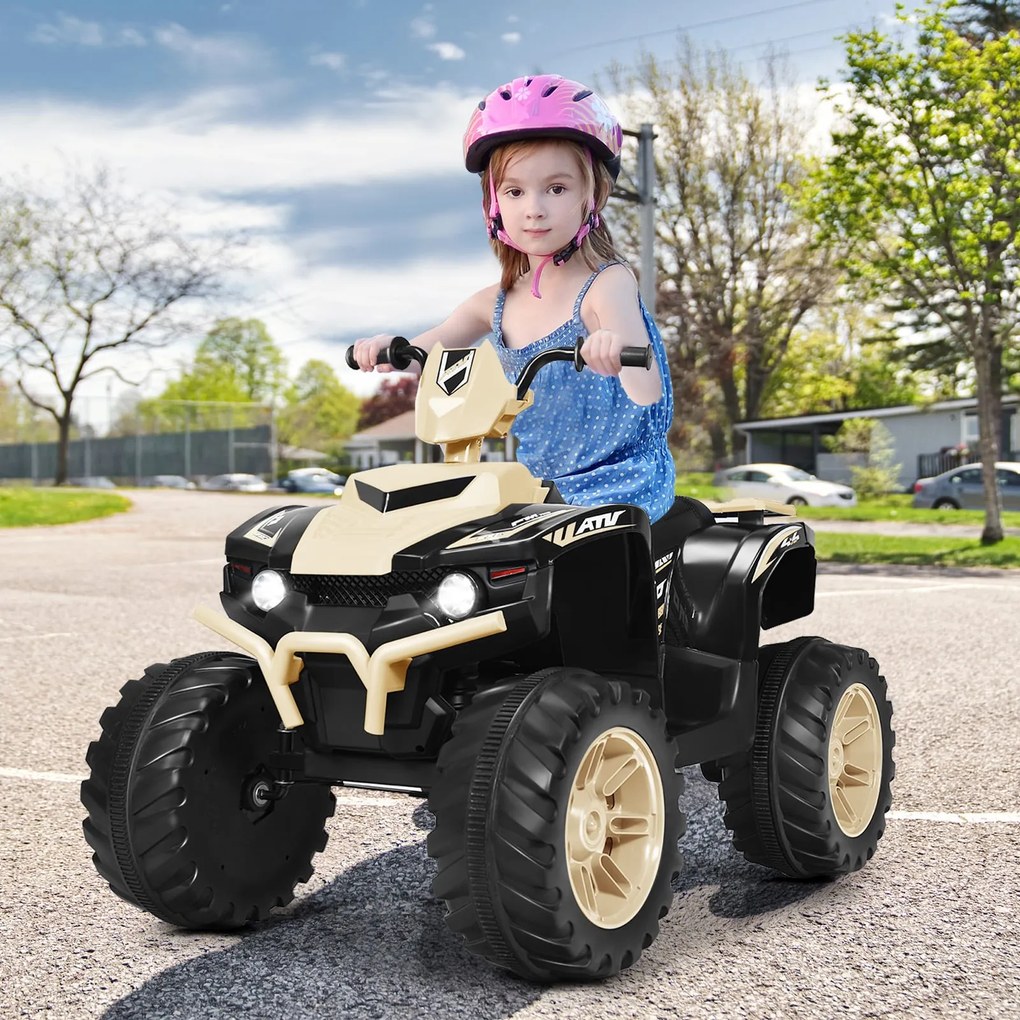 Costway 12 V elektrická dětská čtyřkolka se světlomety mini elektrická čtyřkolka