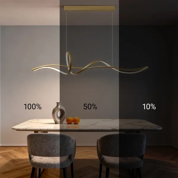 Brilagi - LED Stmív. lustr na lanku SIGNATURE LED/55W/230V 120x23 cm zlatá + DO