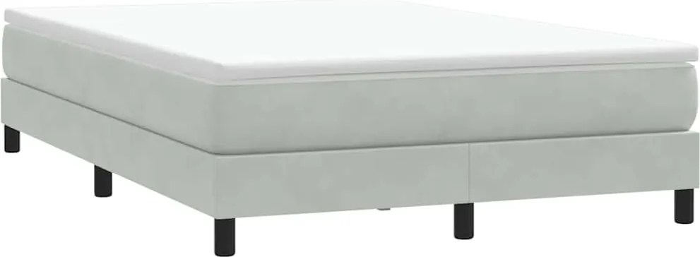 Postel Box Spring bez matrace světle šedá 140x220 cm samet 3315873