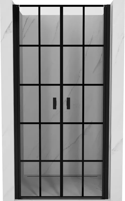 Mexen Otvor sprchových dveří MIST (d+d) 95x200 cm 6 mm černý, mřížka, 8A7-095-000-70-77