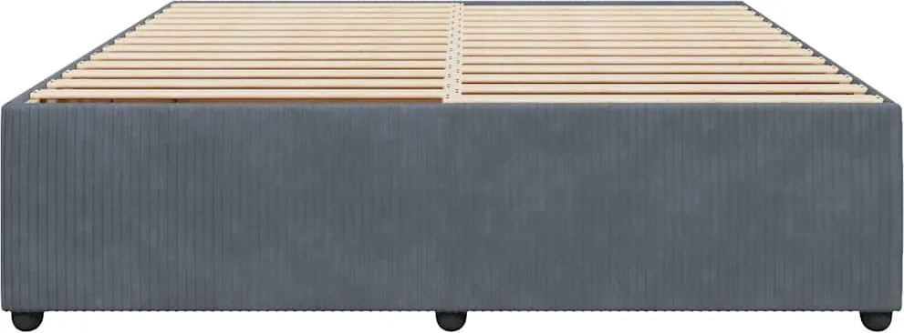 Rám postele bez matrace tmavě šedý 200 x 200 cm samet 3285031