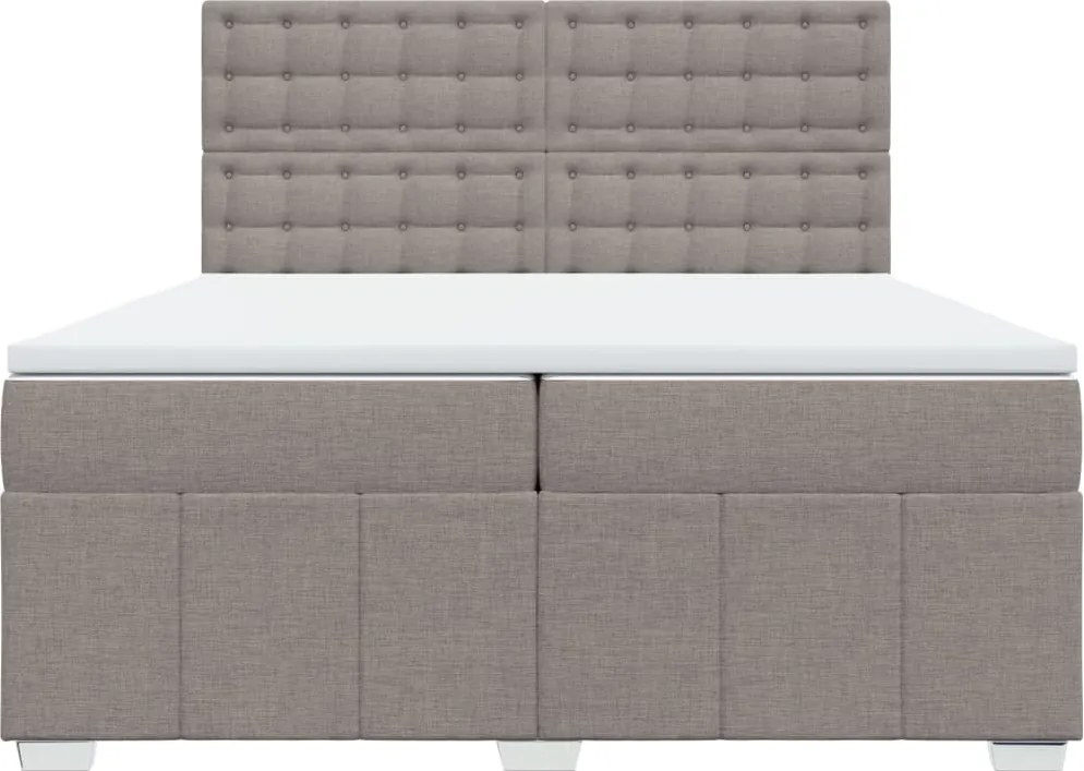 Box spring postel s matrací taupe 200x200 cm textil 3291793