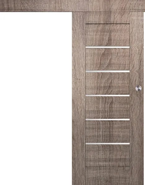 posuvné interiérové dveře na stěnu vasco doors IBIZA model 6 Průchozí rozměr: 70 x 197 cm, Orientace dveří: Levé dveře, Dekor: Dub sonoma