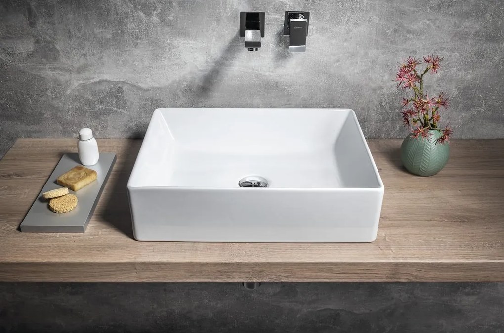 GSI Kube X keramické umyvadlo na desku 50 x 37 cmExtraGlaze bílá 942911