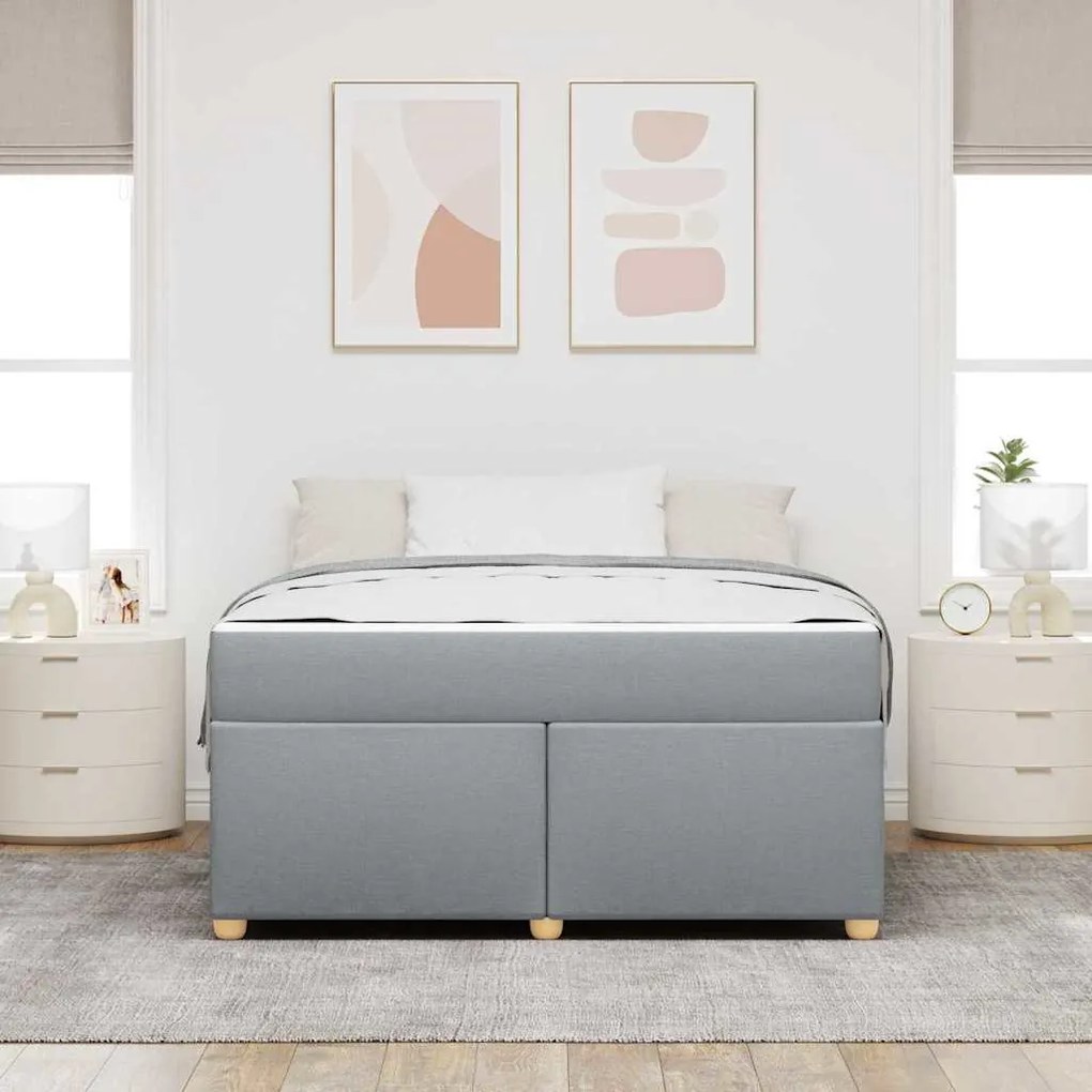 Rám postele s matrací Světle šedá 160 x 200 cm textil 3399363