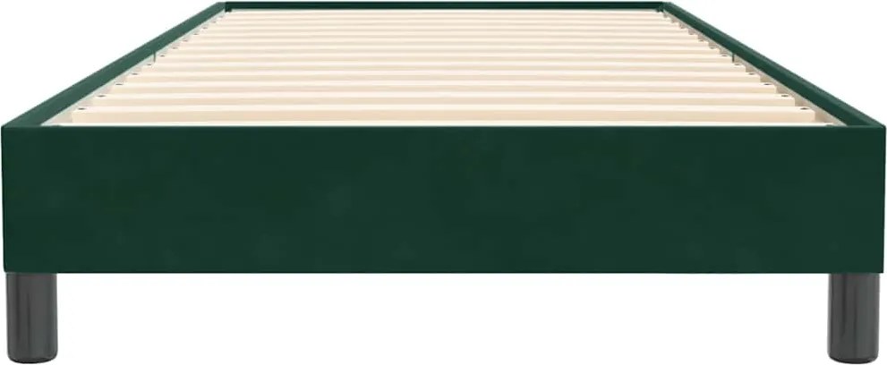 Postel Box Spring bez matrace tmavě zelená 90x220 cm samet 3315858