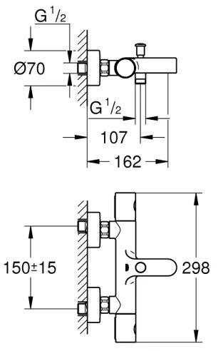 GROHE 34774000 - Termostatická vanová baterie PRECISION GET DN 15 lesklý chrom