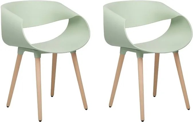 Sada dvou jídelních židlí v zelené barvě CHARLOTTE