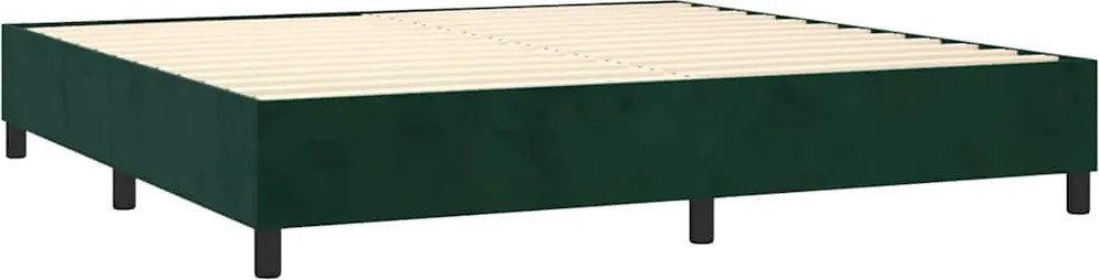 Box spring postel s matrací tmavě zelená 200x200 cm samet 3143106