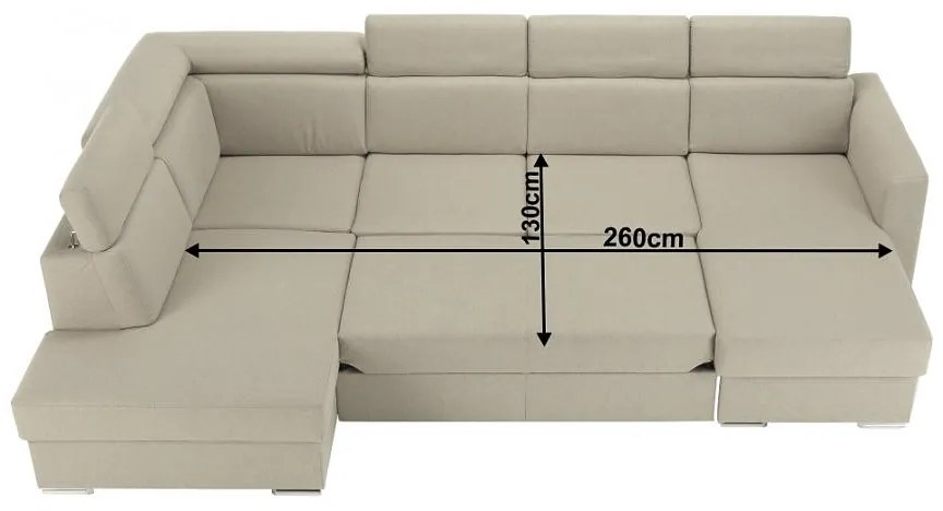 Tempo Kondela Rozkládací sedací souprava do U MARIETA levá, béžová/cihlová