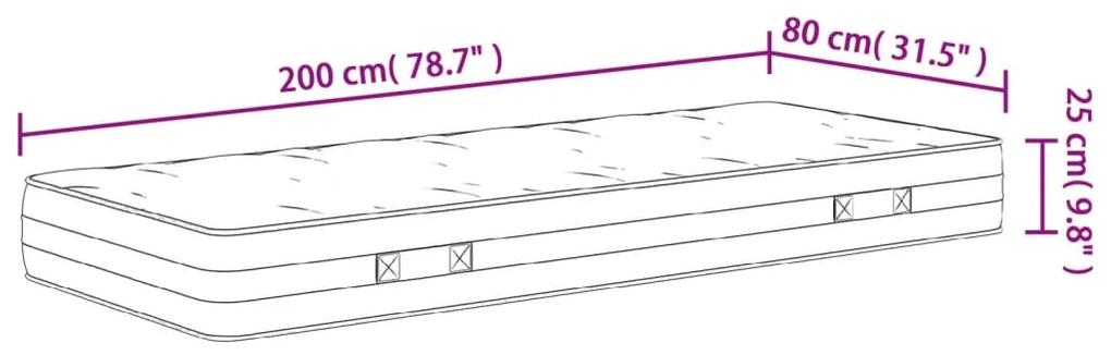 Taštičková pružinová matrace středně tvrdá 80 x 200 cm,  372847