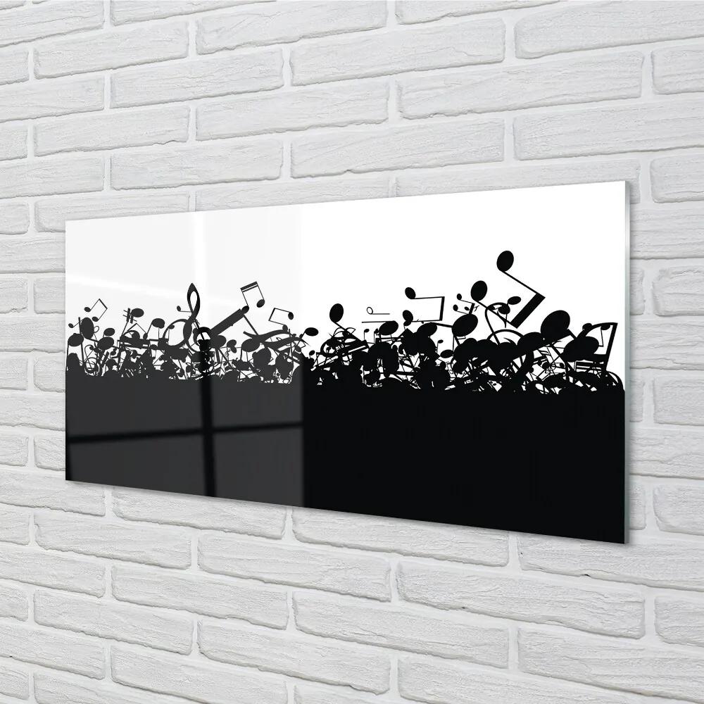Obraz na skle Černá a bílá poznámky 100x50 cm