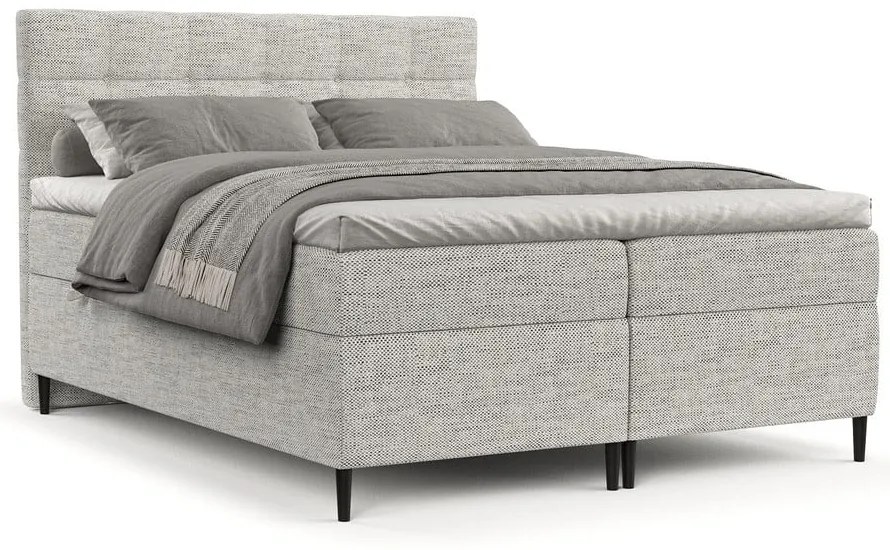 Světle šedá boxspring postel s úložným prostorem 140x200 cm Urbaneo – Maison de Rêve