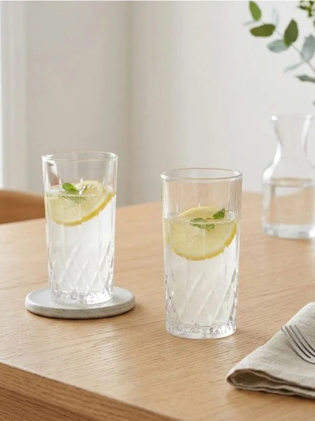 Sinsay - Sklenice s reliéfním vzorem 2 pack - clear