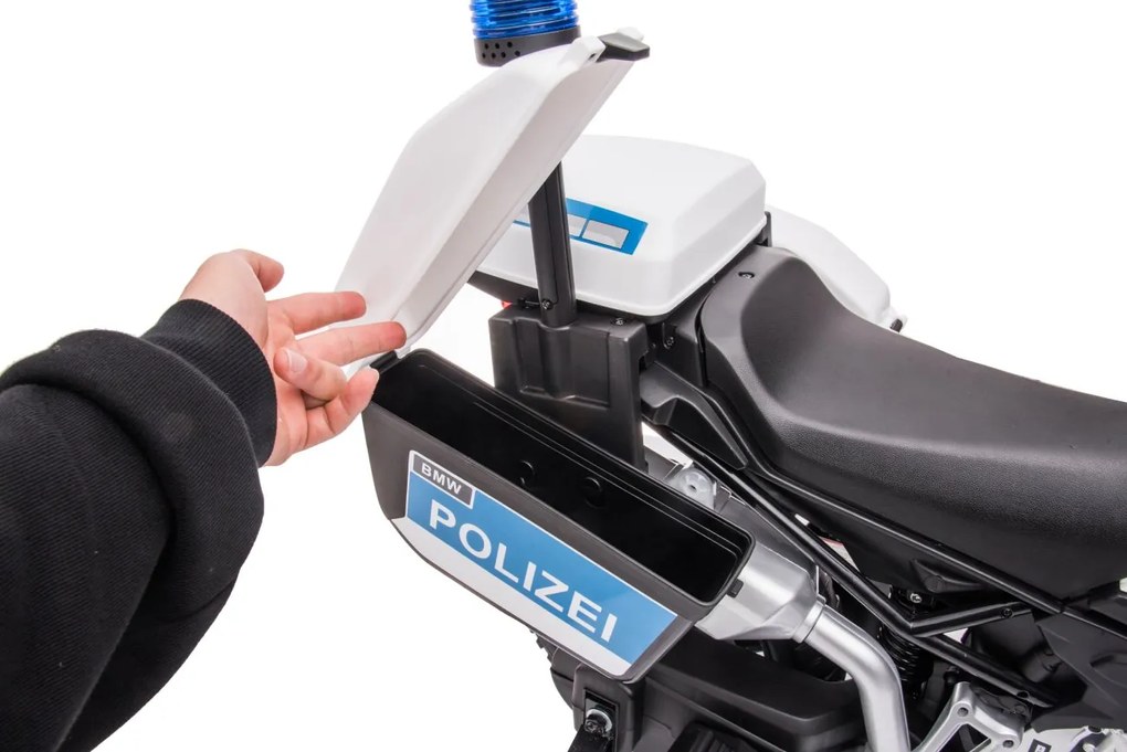 Dětská elektrická motorka BestBerg BBCC-80W – BMW F 850 GS / nosnost 30 kg / Li-Ion baterie / policie