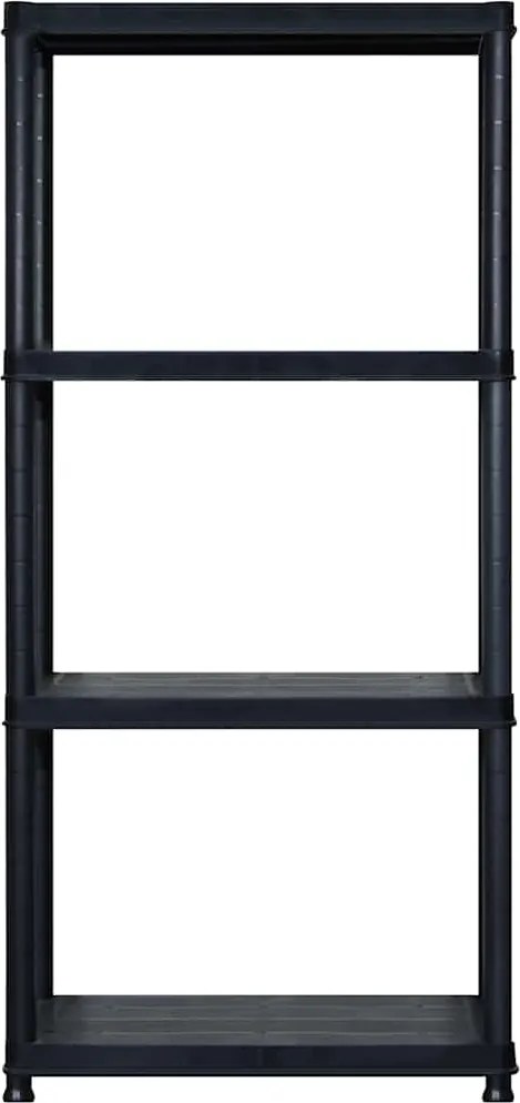 Úložný regál 4patrový černý 122 x 30,5 x 130 cm plast 3059851