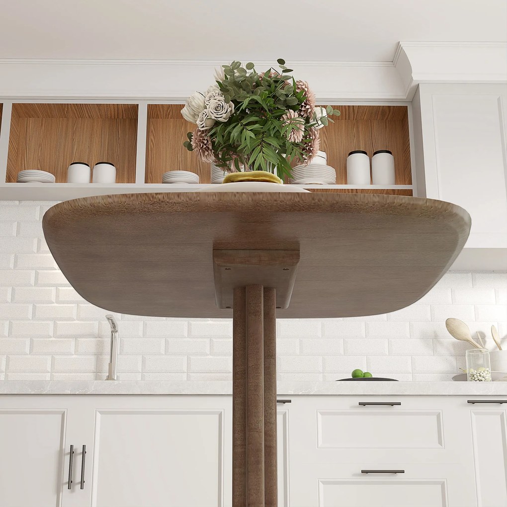 HOMCOM Jídelní stůl pro 4 osoby moderní design kuchyňský stůl s dřevěným povrchem, 70 x 70 cm, hnědý