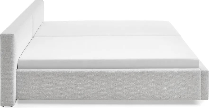 Šedá čalouněná dvoulůžková postel s úložným prostorem s roštem 200x240 cm Cube – Meise Möbel