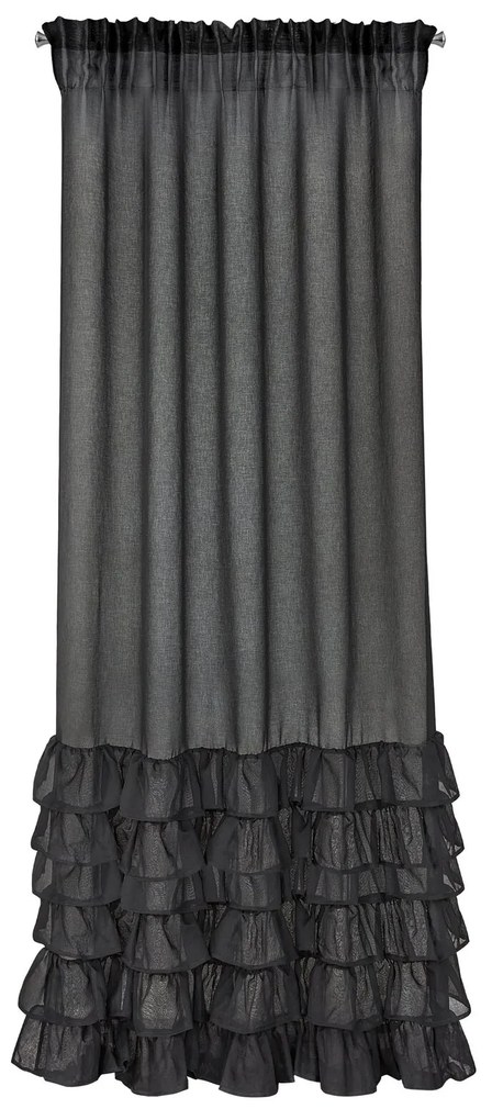 ZÁCLONA NA PÁSCE DOLLY 140X250 CM ČERNÁ