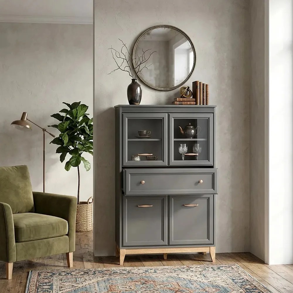 TERRA s | vitrína  TA-5 | 92 cm | šedá