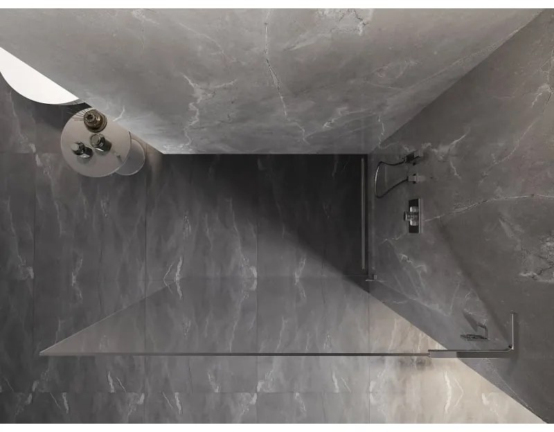 Mexen, Mexen Lunar L sprchová stěna pravá 100 x 200 cm, průhledná 8 mm, chrom - 830L-100-000-01-00-P