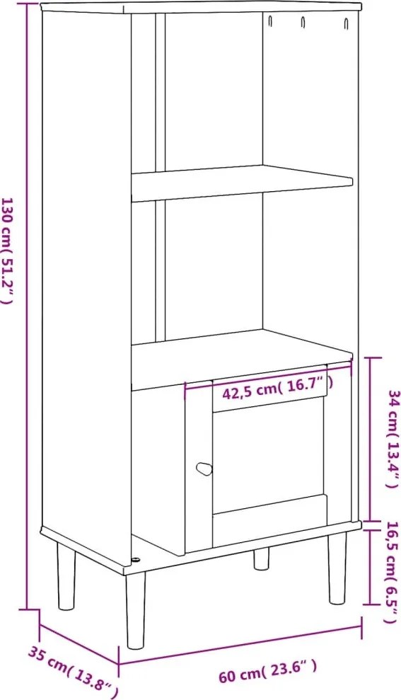 vidaXL Knihovna SENJA ratanový vzhled 60 x 35 x 130 cm borovice [358059] Barva: Bílá