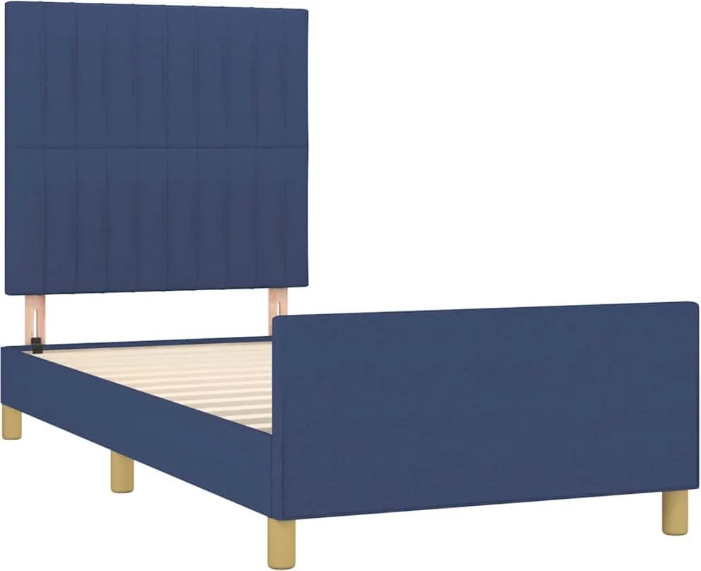 Rám postele bez matrací modrá 100x200 cm textil 3125201