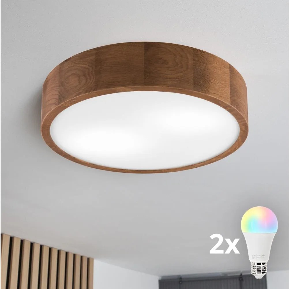Brilagi - LED RGBW Stmív. strop. sv. CARVALHO 2xE27/9W/230V Wi-Fi dub pr. 37,5