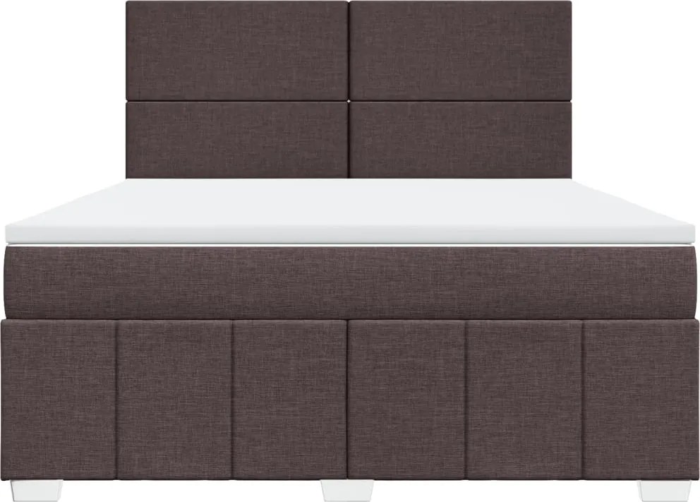 Box spring postel s matrací tmavě hnědá 180x200 cm textil 3294043