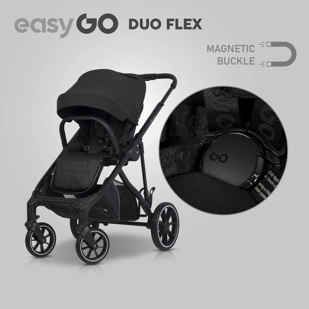 Sourozenecký kočárek EasyGo Duoflex Ebony Black