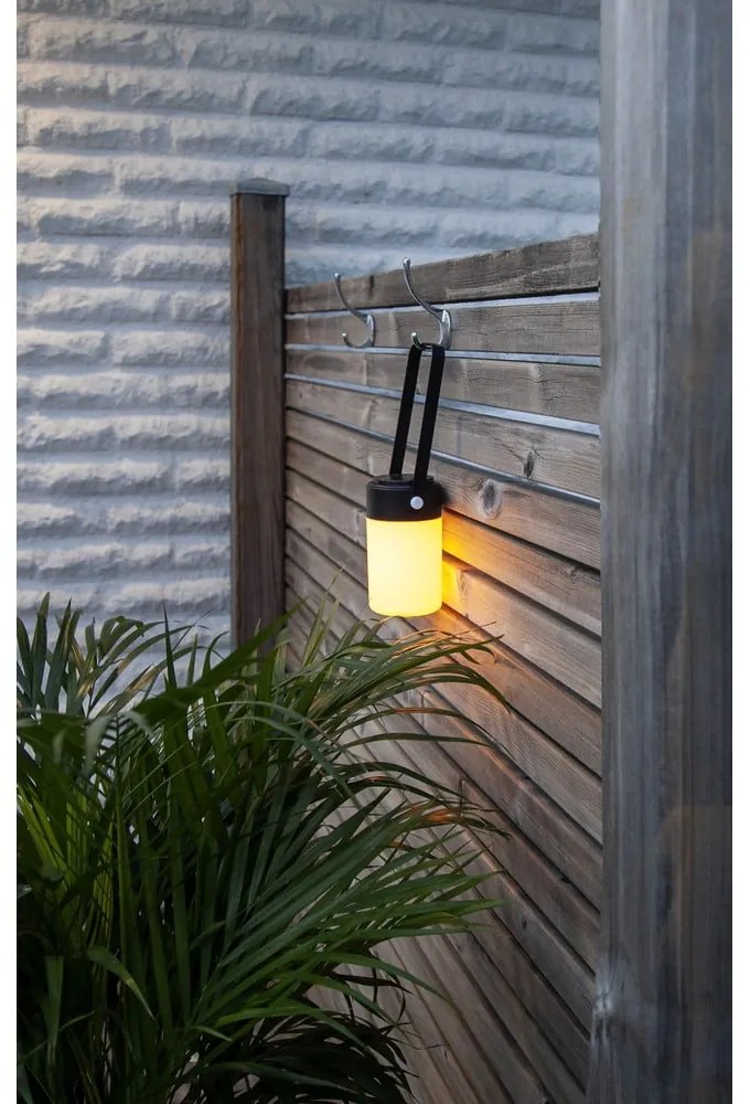 Černo-béžová LED lucerna Star Trading Flame, výška 19 cm