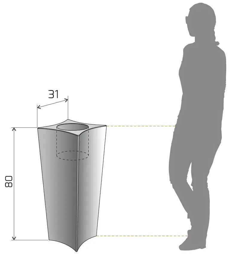 Svítící květináč DORIS PL-DO80-LIGHT