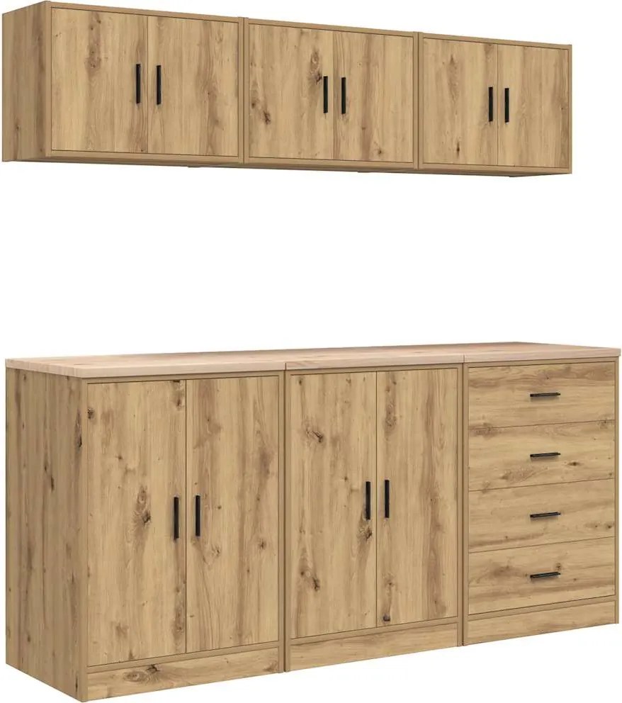 Garážové skříně 6 ks dub artisan kompozitní dřevo 3328349