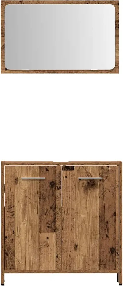 3dílná koupelnová sestava old wood kompozitní dřevo 3328561