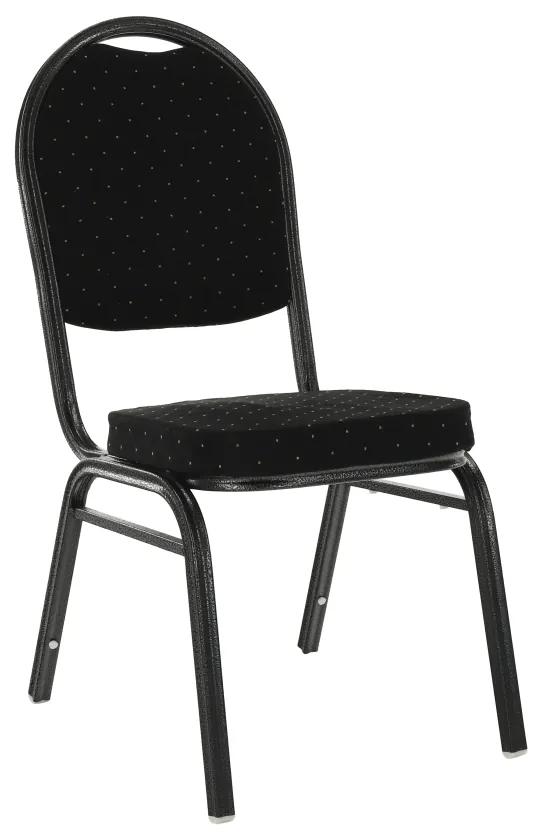 Tempo Kondela, s.r.o. Židle, stohovatelná, látka černá / rám šedý, JEFF 2 NEW