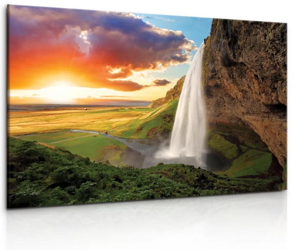 Malvis ® Obraz vodopád na Islandu Velikost: 90x60 cm
