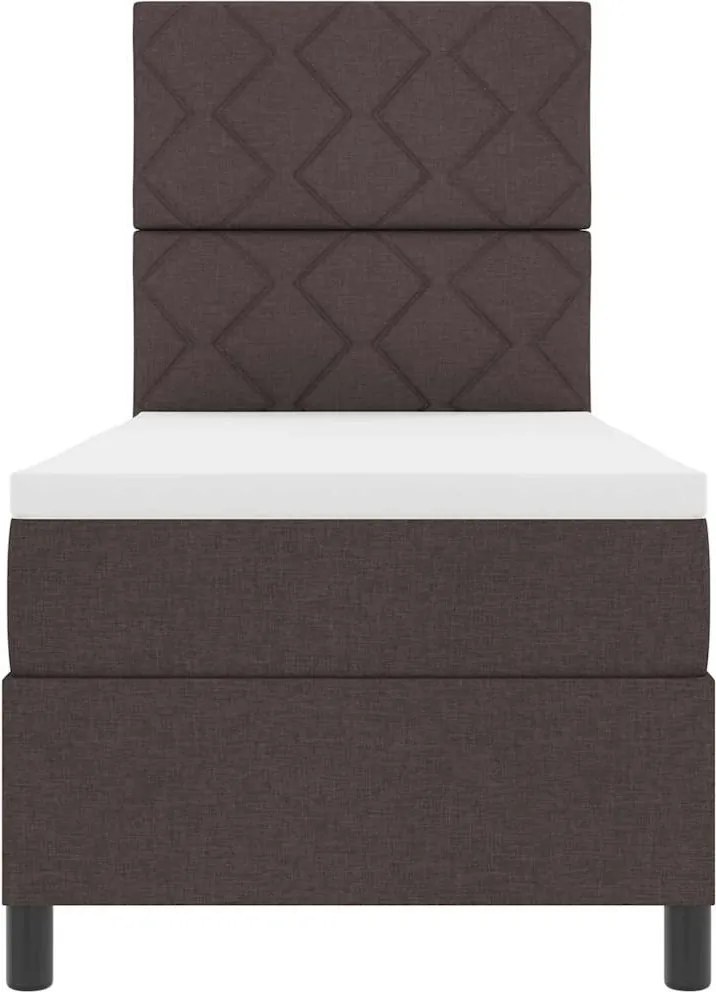 Postel s boxspringem s čelo Tmavě hnědá 80 x 200 cm textil 3339423