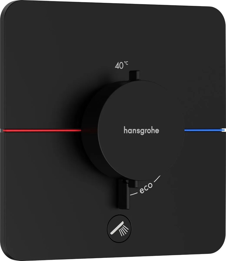 Hansgrohe ShowerSelect Comfort Q, termostat pod omítku pro 1 spotřebič a další výtok, černá matná, HAN-15589670