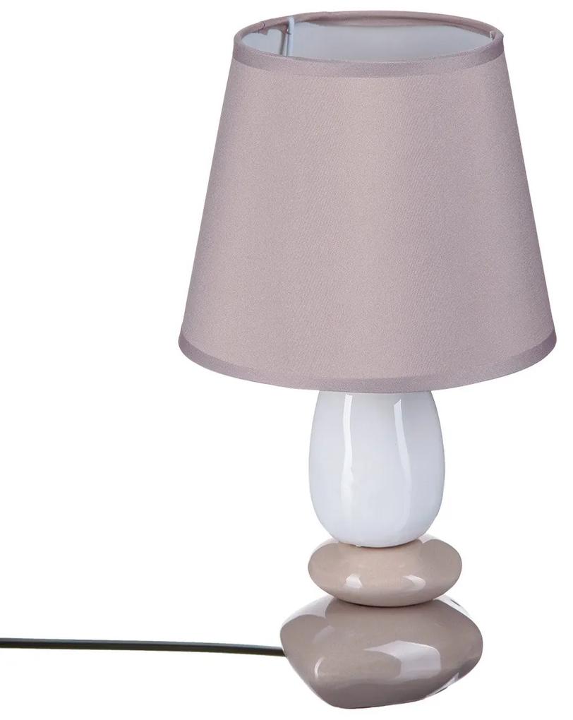 Stojací lampa s bavlněným stínidlem a keramickým podstavcem, malá stolní  lampa do ložnice nebo obývacího pokoje | BIANO