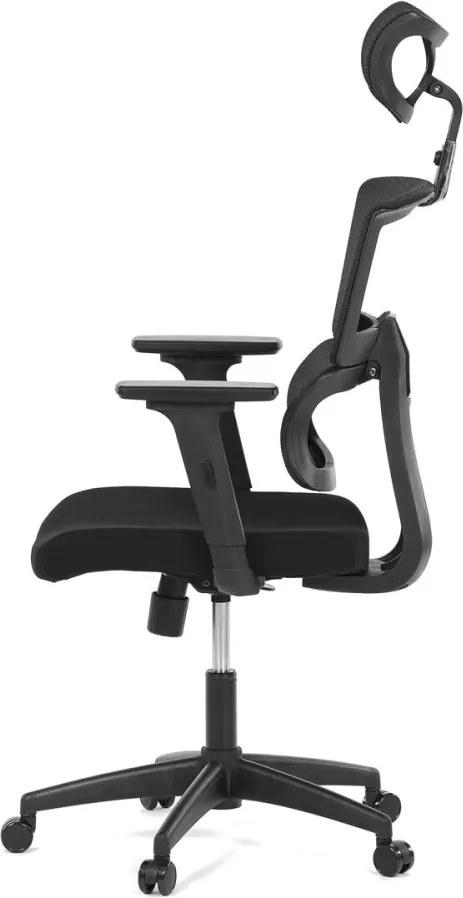Kancelářská židle KA-B1025 BK, houpací mechanismus, černá síťovina (63 x 68) cm