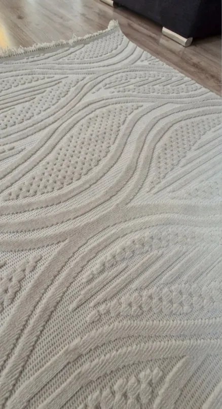 HU Moderní béžový koberec TWIST BEIGE 31204A Rozměr: 60x100 cm