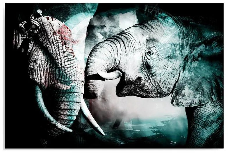 Obraz CARO - Greeting Elephants 2 40x30 cm