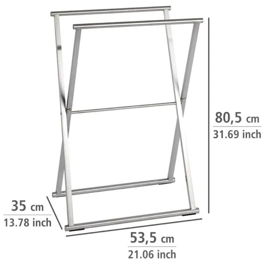 WENKO 22476100 - Stojan na ručníky LAVA 53,5x80,5 cm nerez/stříbrná