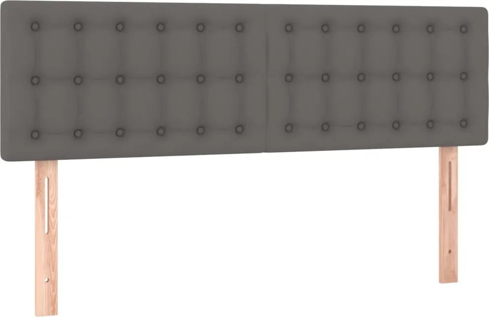 Box spring postel s matrací šedá 140 x 190 cm umělá kůže 3141123