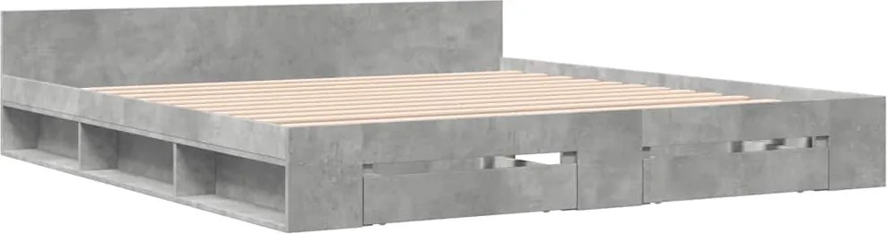 Rám postele se zásuvkami betonově šedý 180 x 200 cm kompozit 3280730