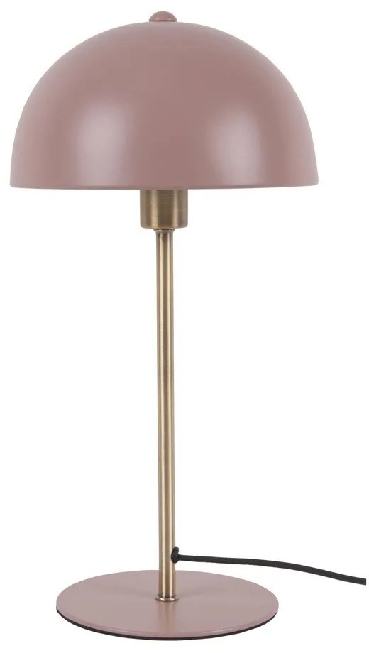 Růžová stolní lampa s detaily ve zlaté barvě Leitmotiv Bonnet Biano.cz
