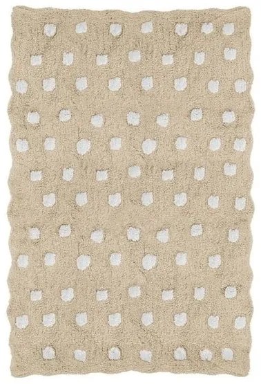 Béžový dětský ručně vyrobený koberec Tanuki Dots, 120 x 160 cm