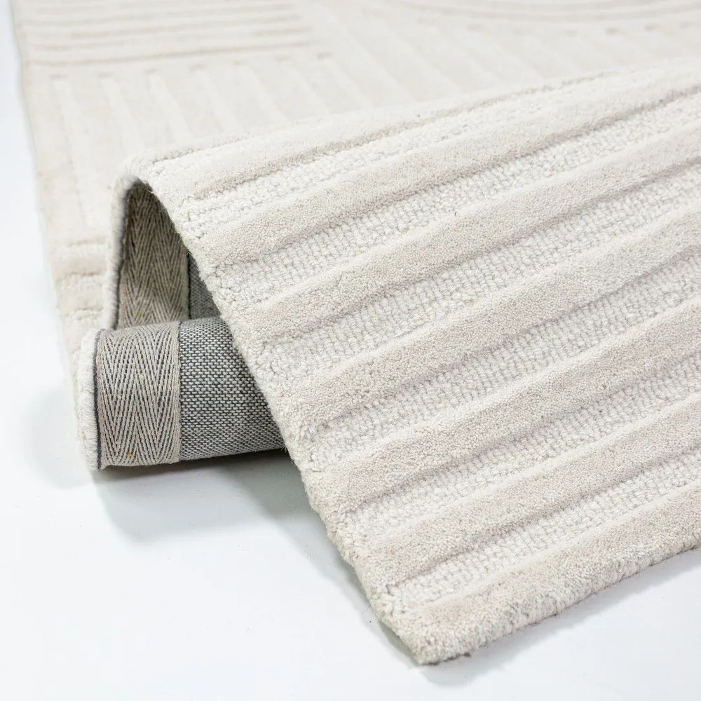 Slonovinový ručně tkaný vlněný koberec 200x290 cm Zen Garden – Flair Rugs